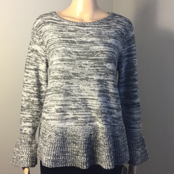 Style & Co. | Sweaters | Style Co Flared Black Gray Longslv Sweater ...